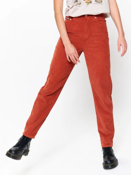 Minga London Bottoms Rust Corduroy Mom Jeans – Minga London Official Site